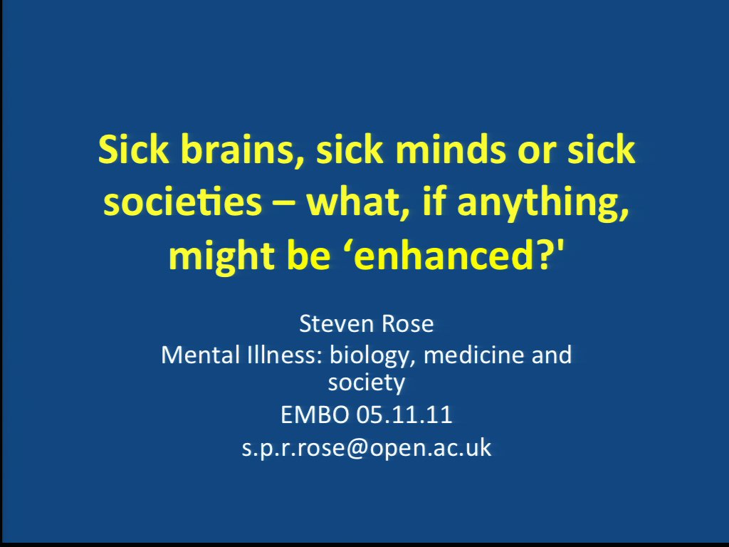 Sick brains, sick minds or sick societies – what, if anything, might be ...